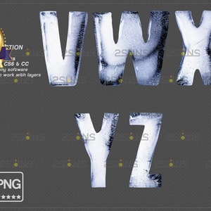 Christmas Ice Font Alphabet Clipart, Letter Ice Overlay, Freezing Font ...