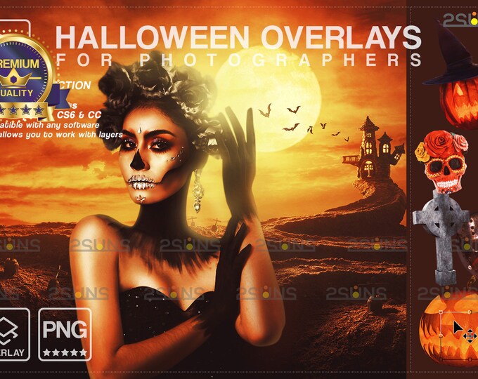 Halloween Overlay, Ghost Overlay, Photoshop Overlays, Ghost Clipart ...