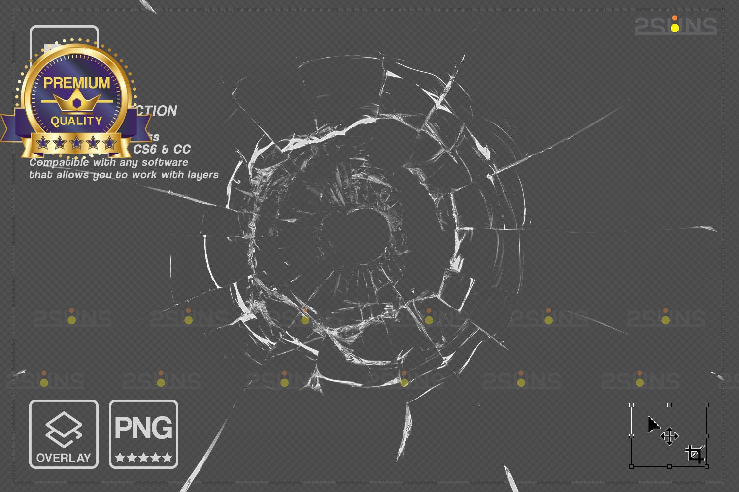 Broken Glass Photo Overlay, Halloween Overlay, Photoshop Overlays ...