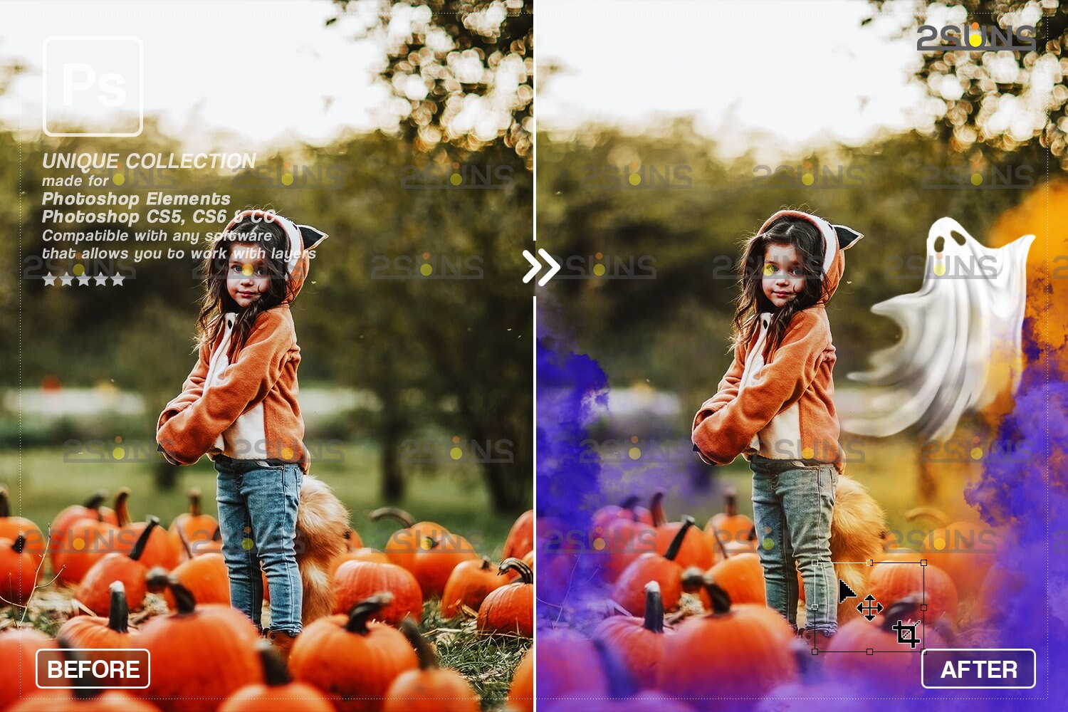 Halloween Overlay Ghost Overlay Photoshop Overlay Skull - Etsy