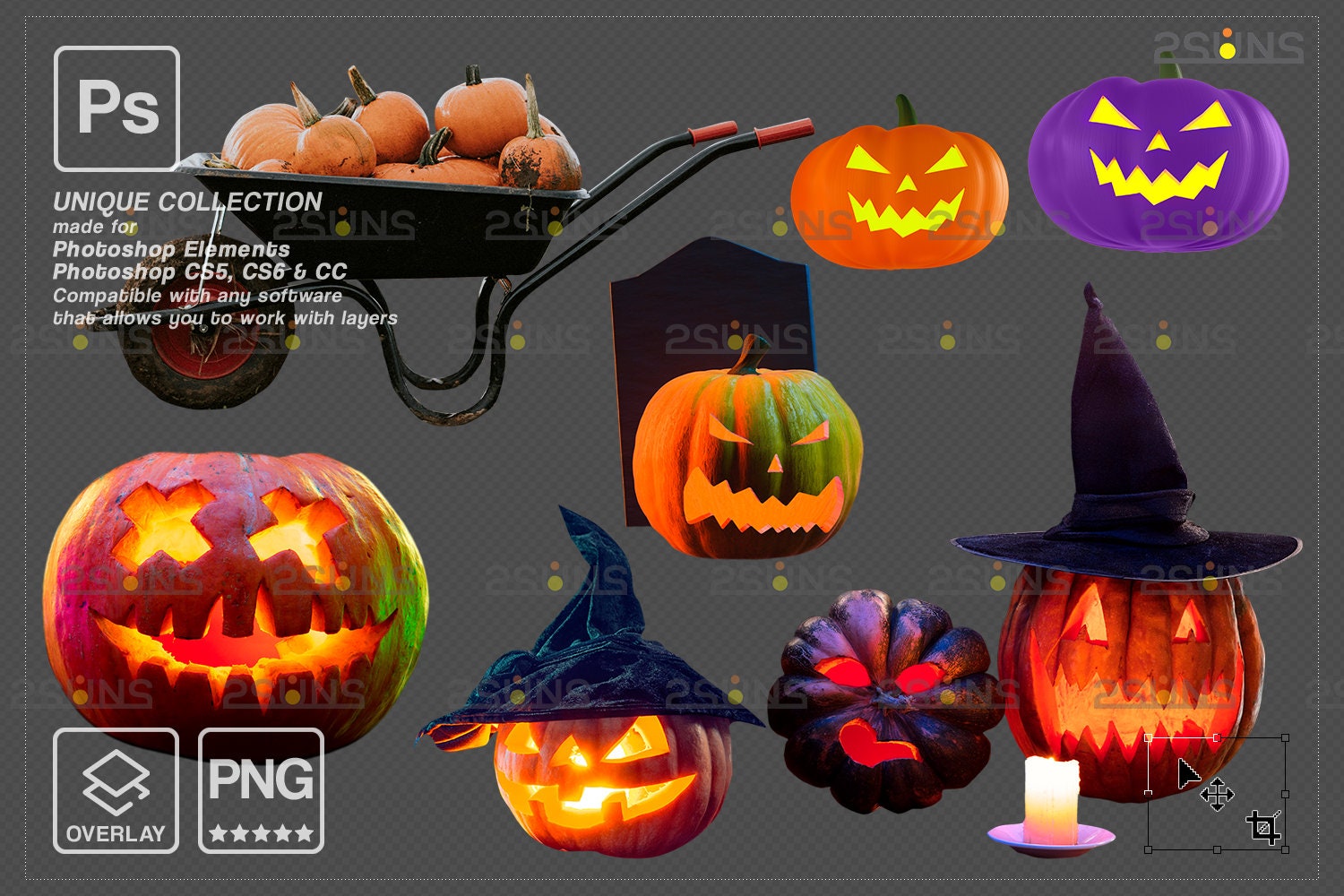 Pumpkins MEGA PACK 159 Halloween Overlay Halloween Photoshop - Etsy