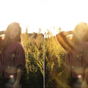 Sunlight Photoshop Overlays, Lens Flare Digital Textures for Photo ...