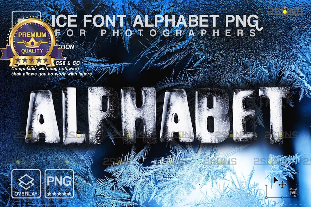 Christmas Ice Font Alphabet Clipart, Letter Ice Overlay, Freezing Font ...