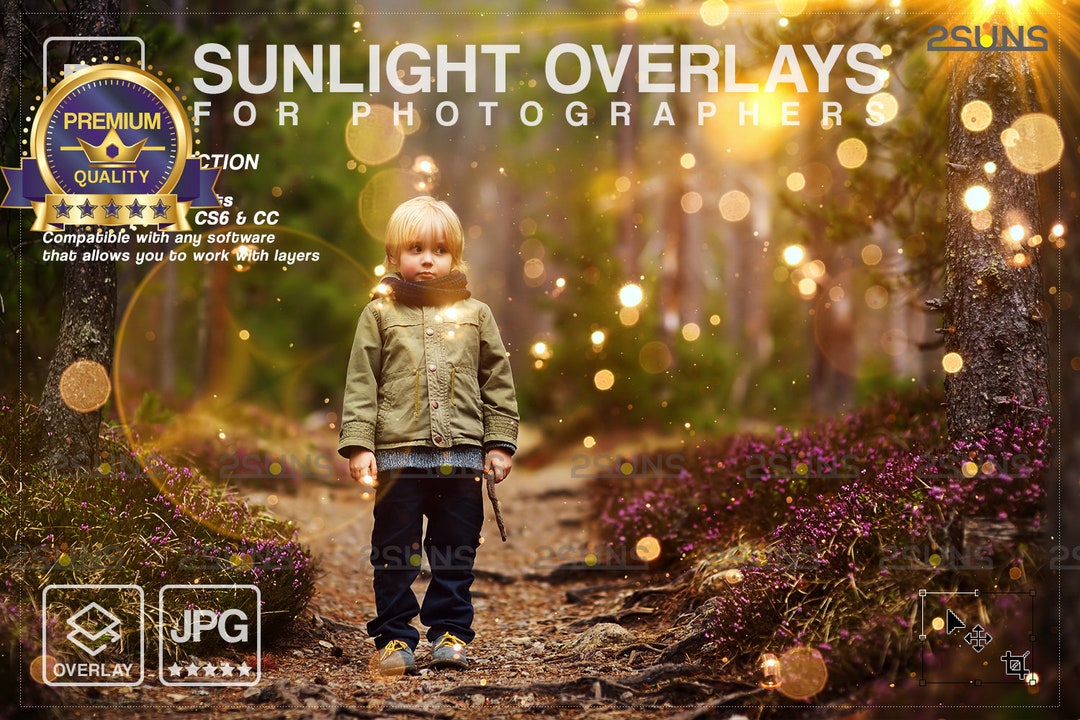 Rainbow Light Overlays, Photoshop Overlays, Light Effect, Lens Flare ...