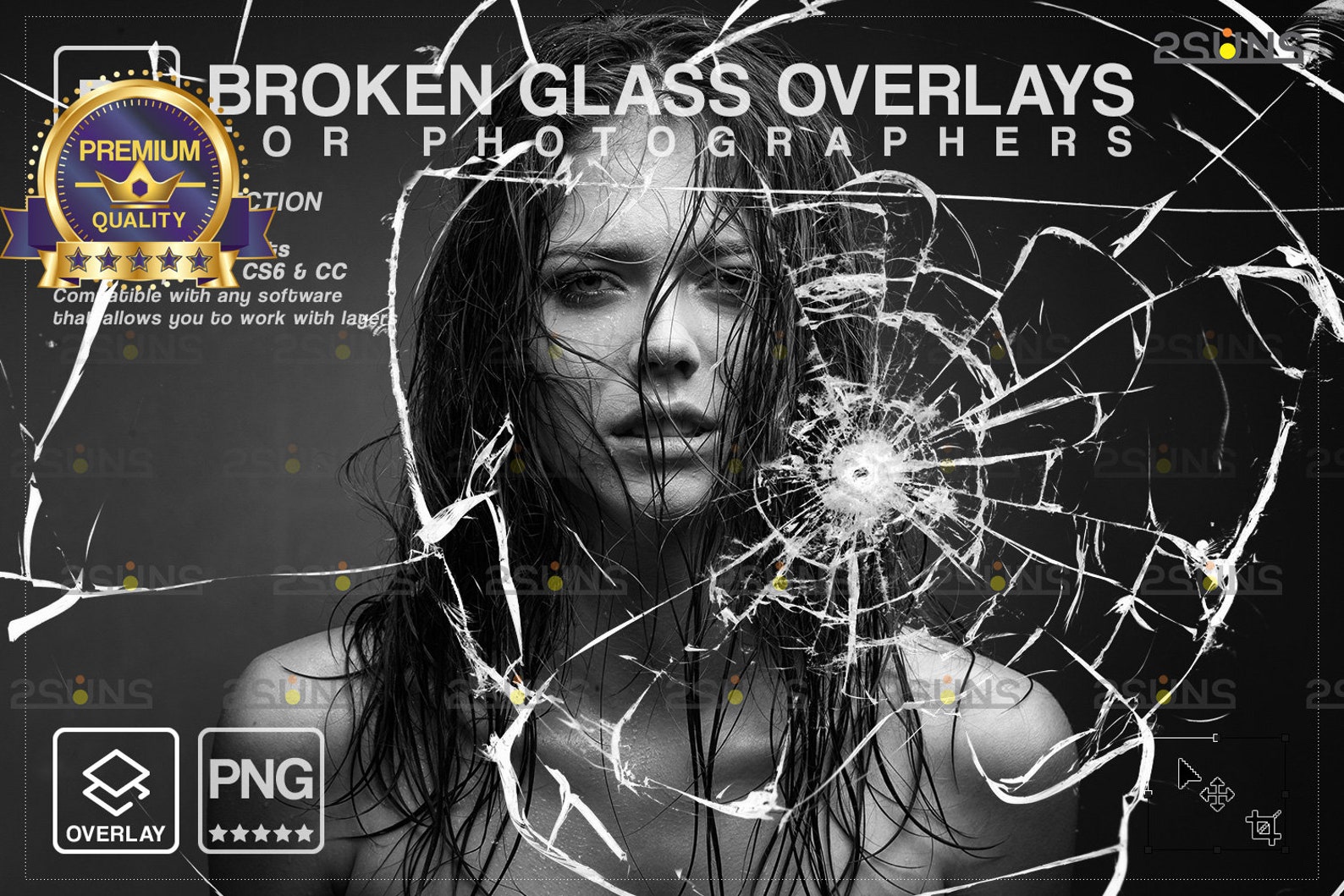 Broken Glass Photo Overlay, Halloween Overlay, Photoshop Overlays ...