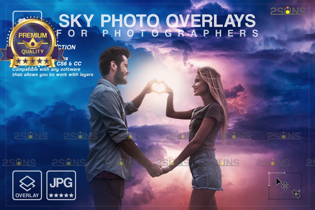 Sunset Sky Overlay, Photoshop Overlays, Rainbow Light Photo Overlays ...