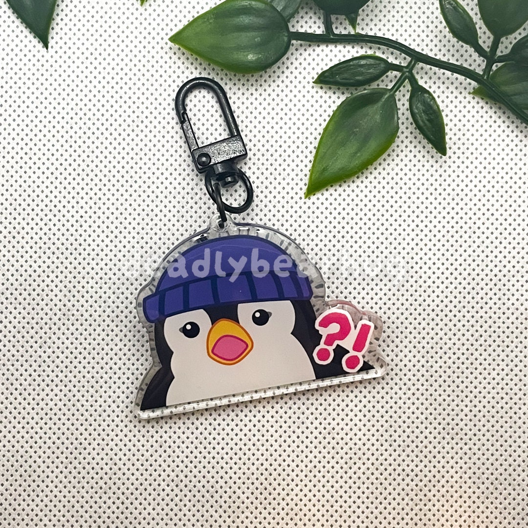 Dan the Penguin Shocked Face Valorant Acrylic Keychain Funny Meme ...