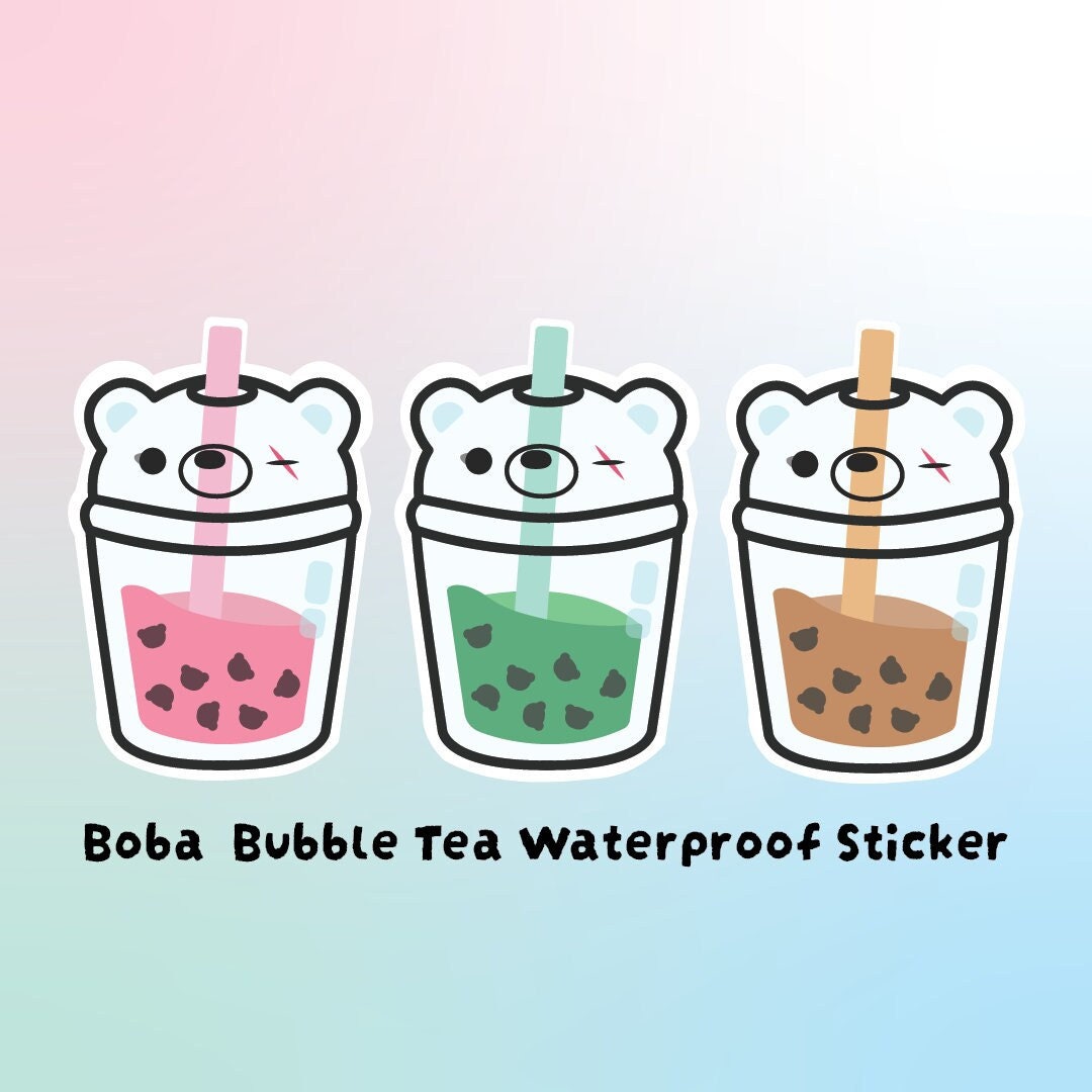 Bubble Tea Bear Boba Waterproof Vinyl Sticker Milk Tea - Etsy
