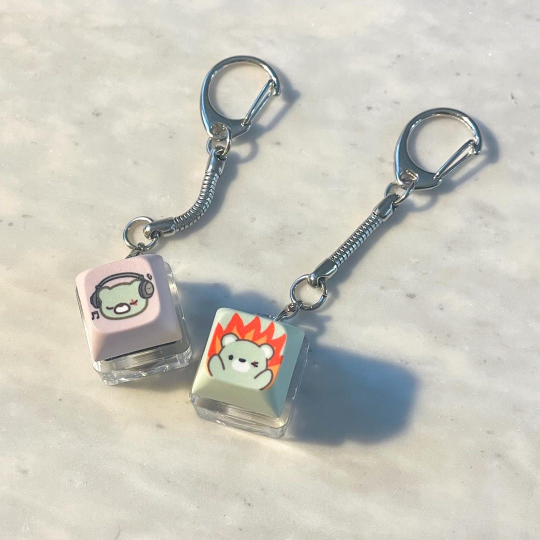 Fidget Keycap Clicker Keychains With RGB LED | Gift for Kids and ...