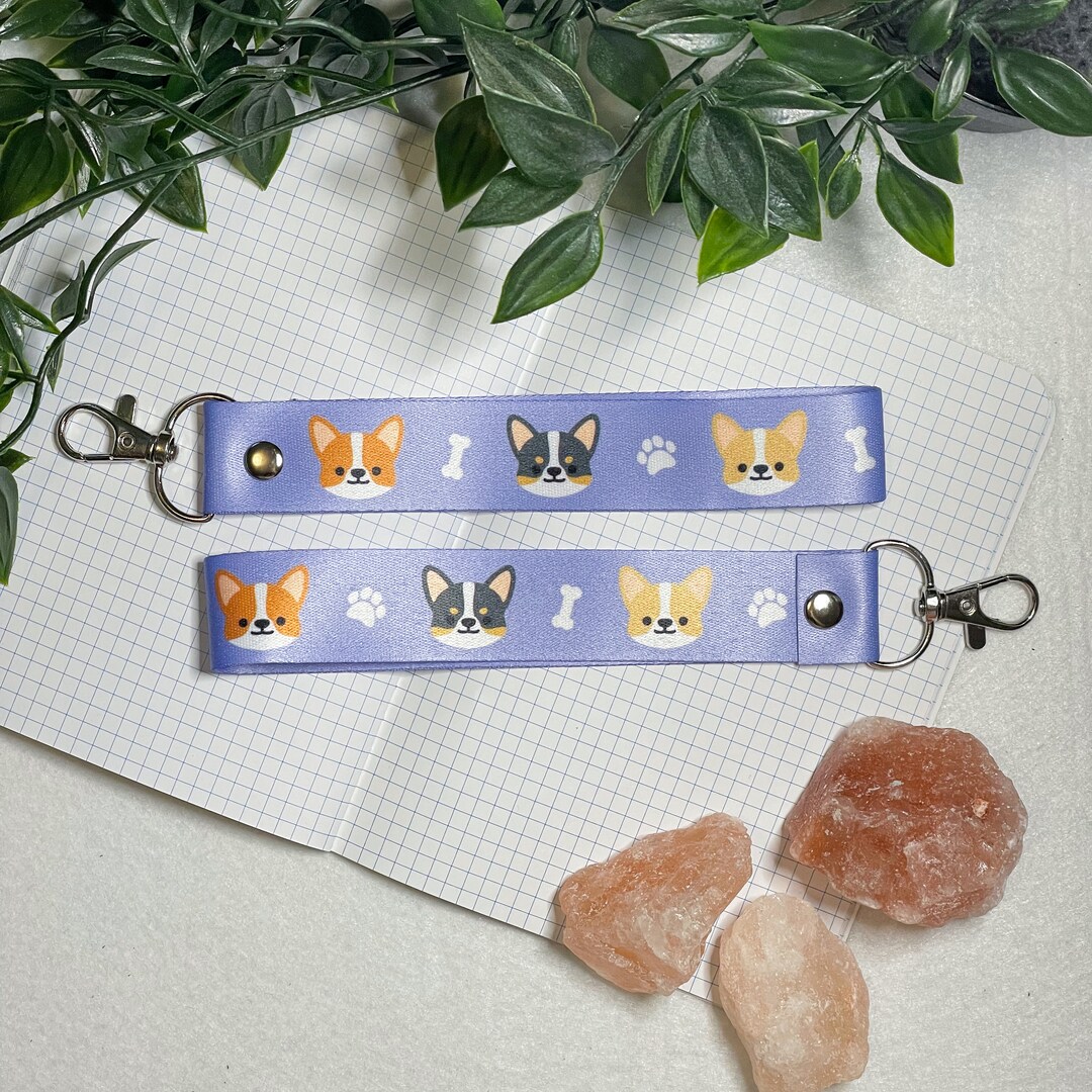 Pembroke Welsh Corgi Wrist Key Strap, Lanyard, Key Fob, Pass Holder ...
