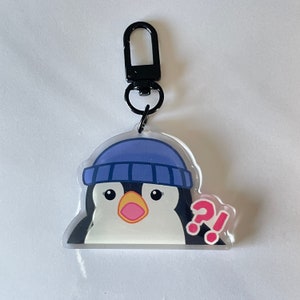 Dan the Penguin Shocked Face Valorant Acrylic Keychain Funny Meme ...