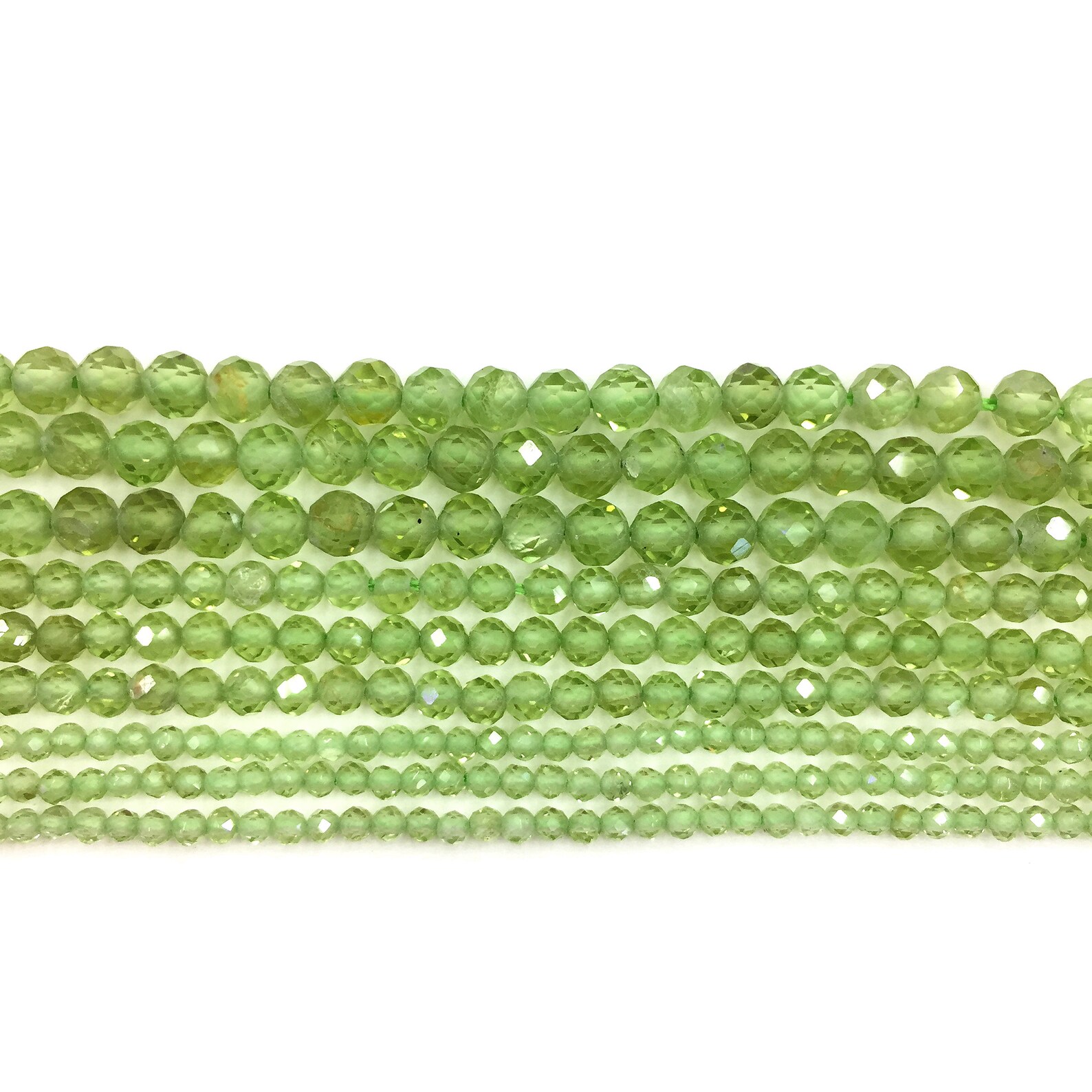 Natural Green Peridot Beads 2mm 3mm 4mm Faceted Round Loose Gemstone ...