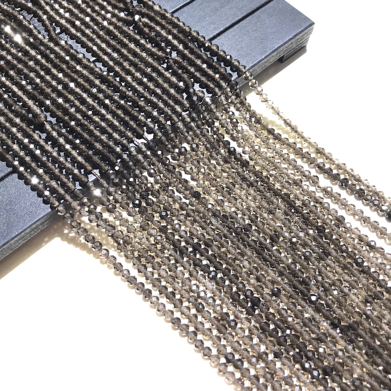 Natural Smoky Quartz Beads 2mm 3mm 4mm Faceted Round Loose - Etsy