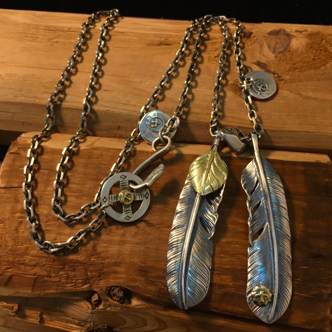 Collar de plumas retro 925 collar de plata esterlina Boho Chic | Etsy