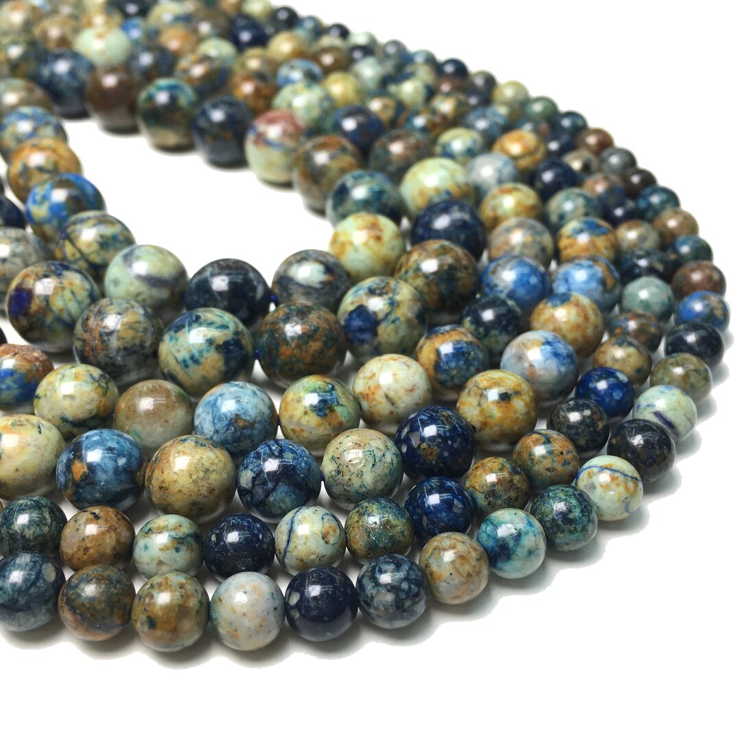 Natural Multi Color Azurite Bead 6mm 8mm 10mm Round Gemstone Spacer ...