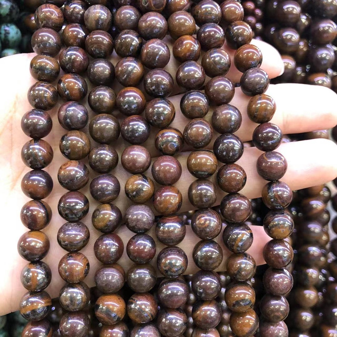 Natural Red Iron Tiger Eye Bead 6mm 8mm 10mm Round Smooth Loose ...