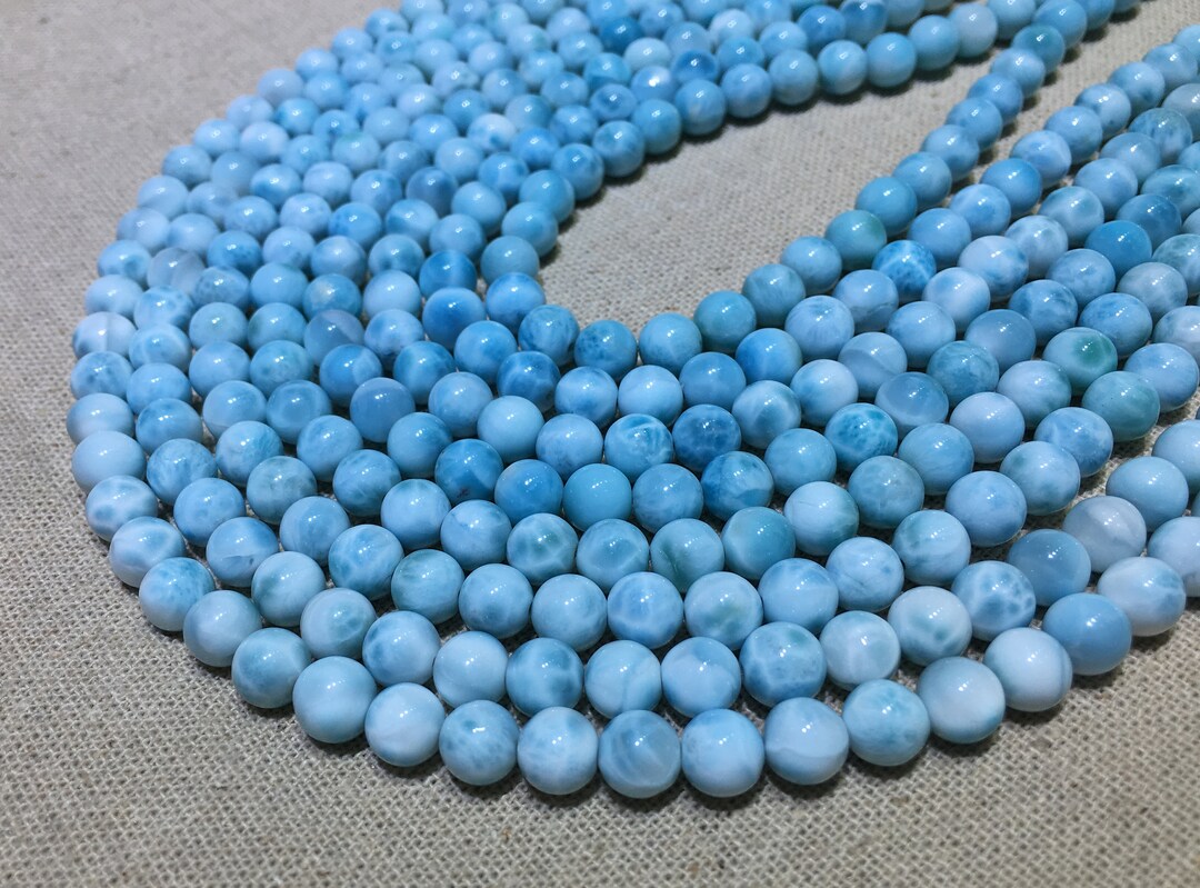 Natural Larimar Beads 6mm 8mm 10mm Gemstone Spacer Round Beads for ...