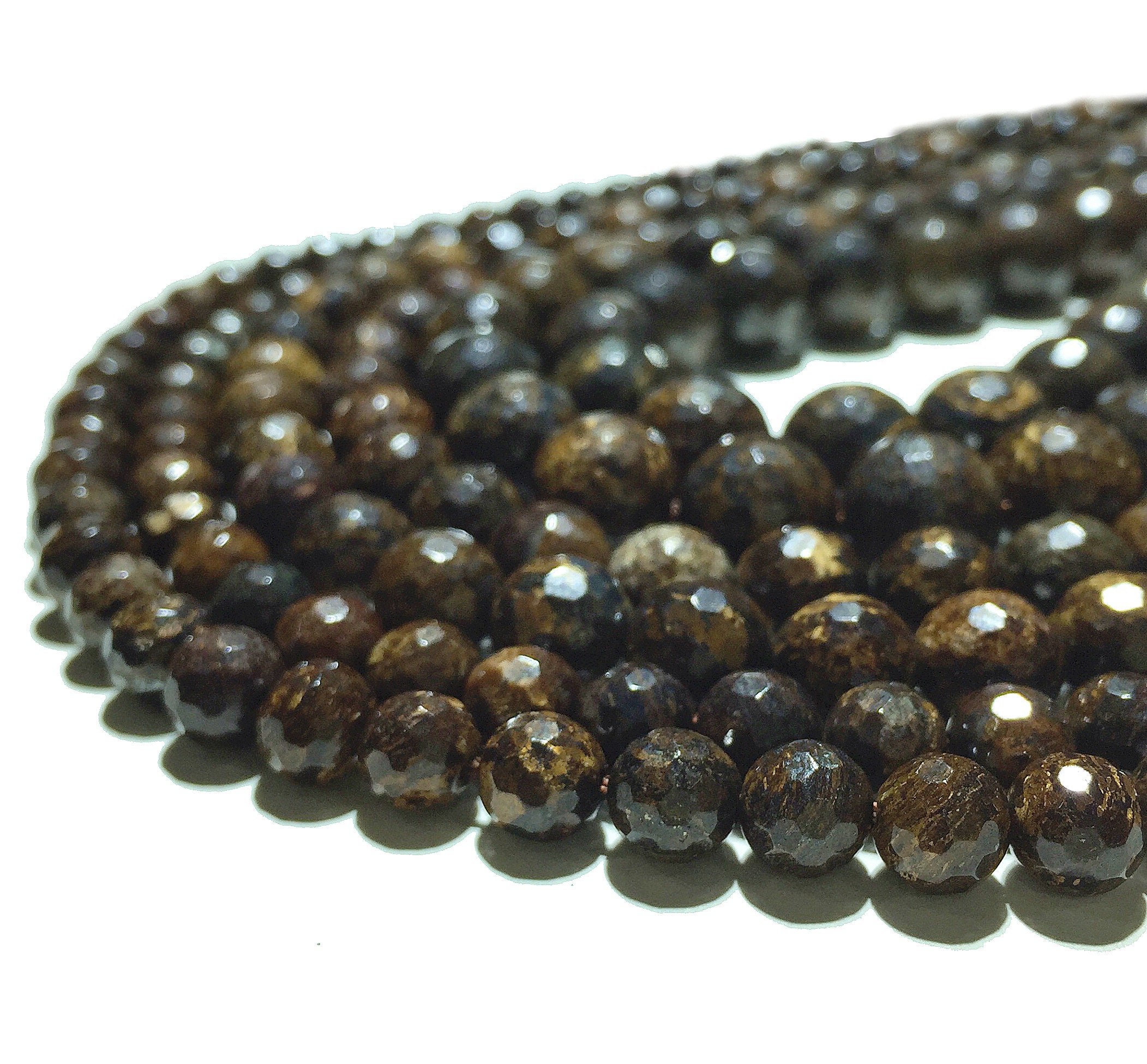 Natural Faceted Bronzite Beads 4mm 6mm 8mm 10mm Round Loose Gemstone ...