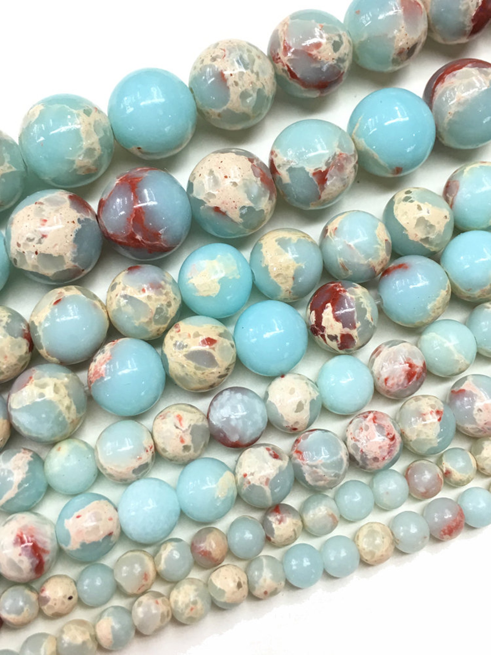 Natural Blue Imperial Jasper Sediment Jasper Polished Round Loose ...