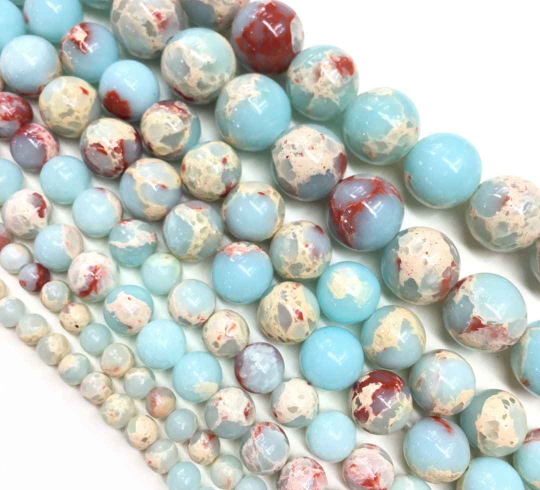 Natural Blue Imperial Jasper Sediment Jasper Polished Round Loose ...