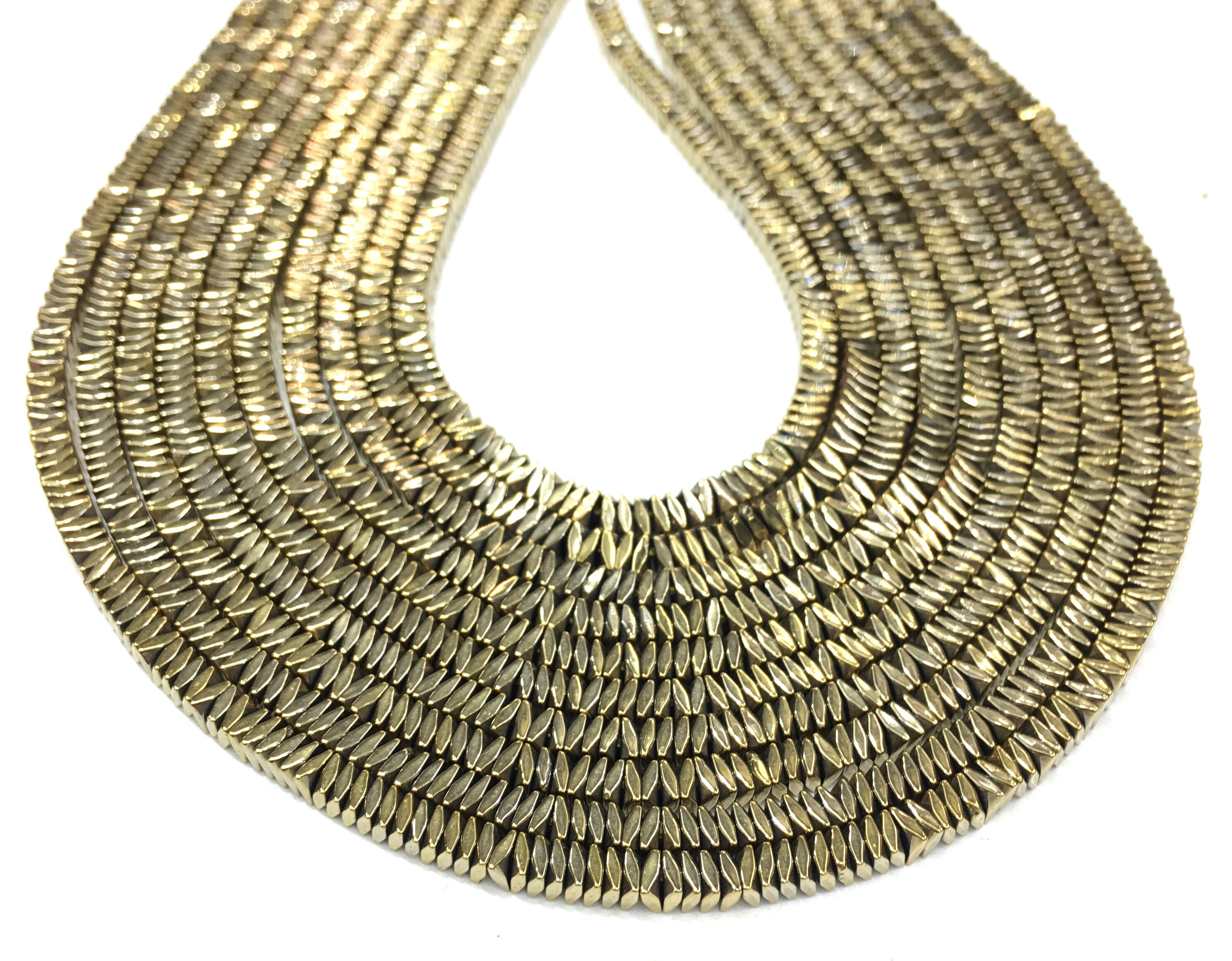 Gold Hematite Beads 1x3mm 1x4mm Non-magnetic Loose Gemstone | Etsy