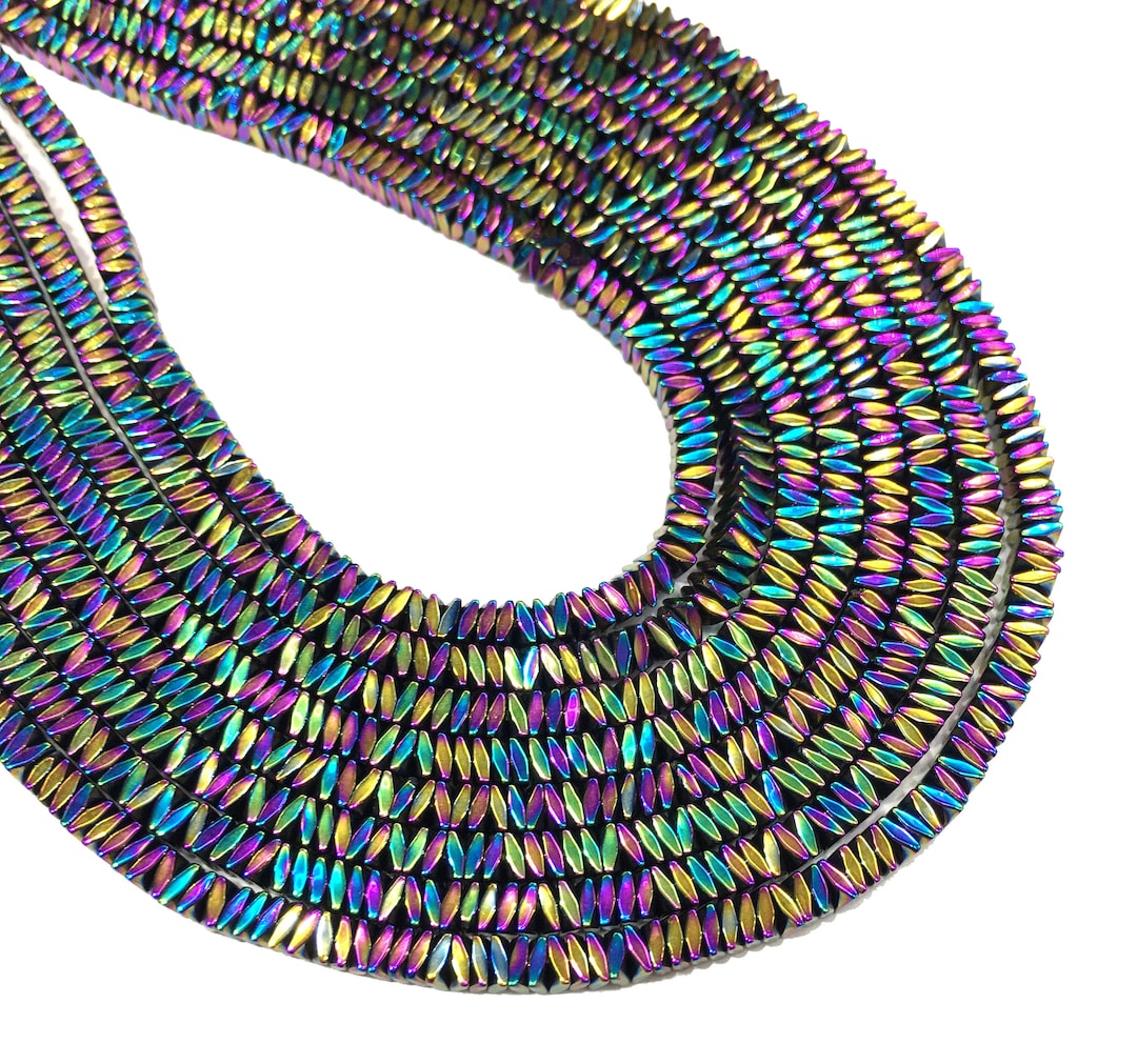 Purple Hematite Beads 1x3mm 1x4mm Non-magnetic Loose Gemstone Spacer ...