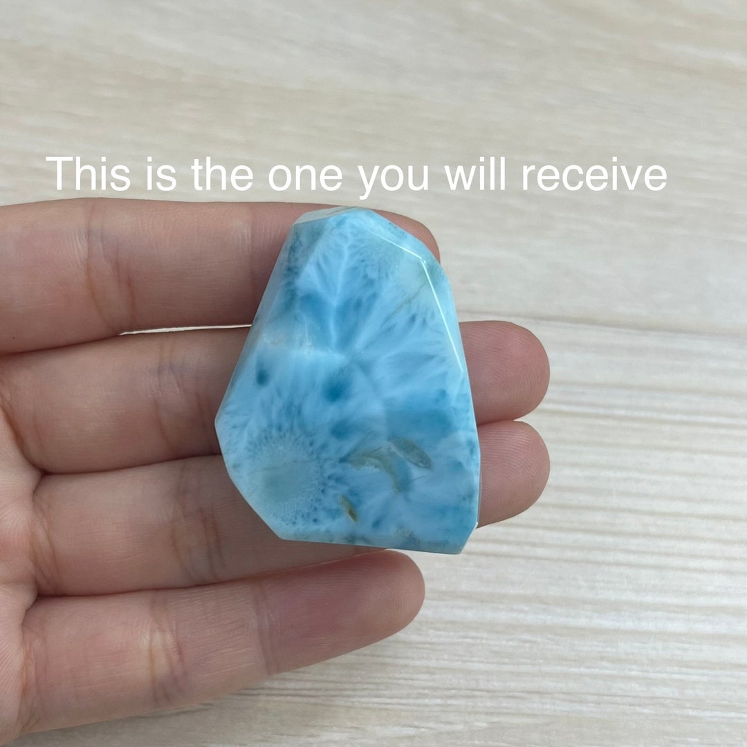 Natural Gemstones Freeform Larimar Pectolite Crystal Palm Stones Yoga ...