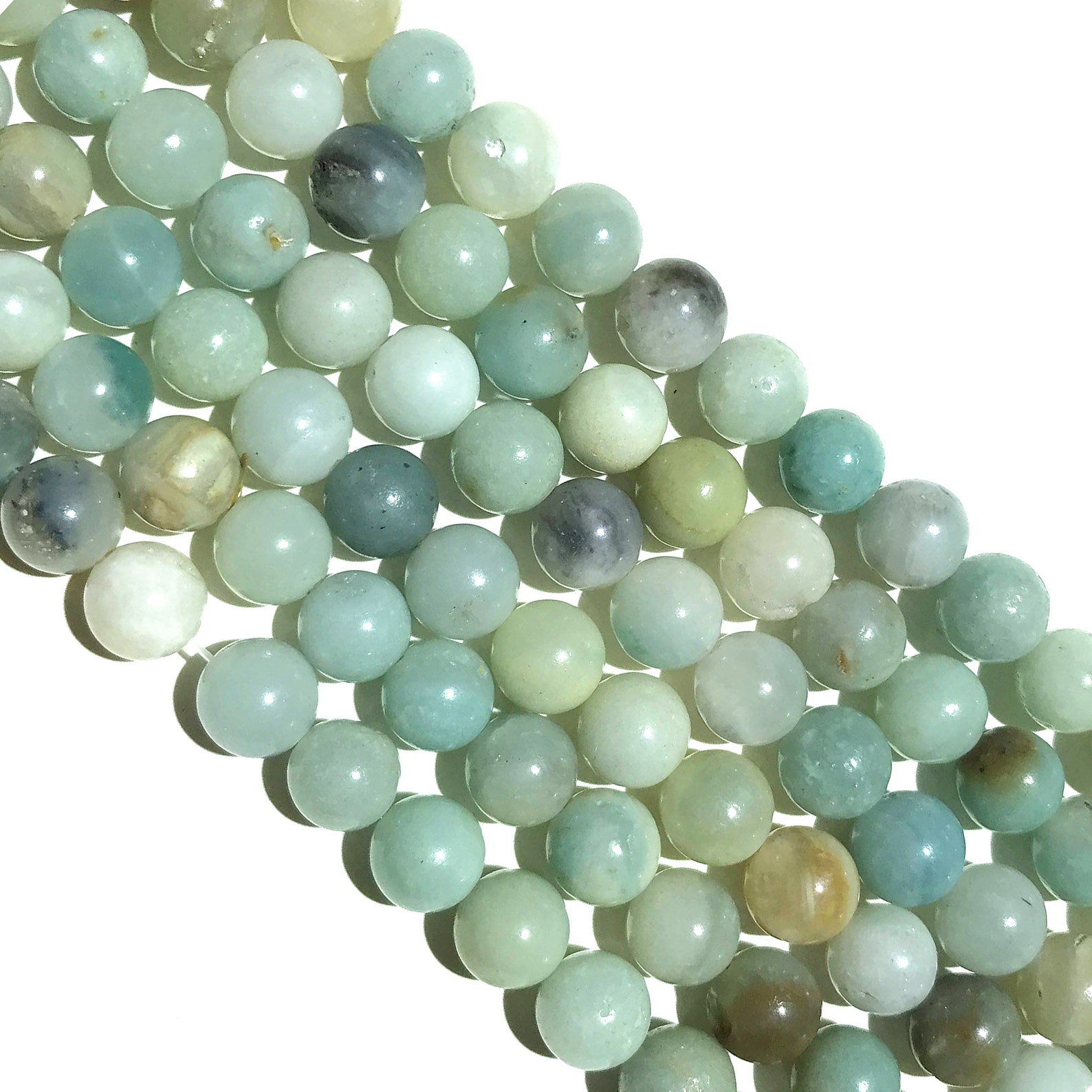 Natural Blue Amazonite Beads 4mm 6mm 8mm 10mm Polished Round Loose ...
