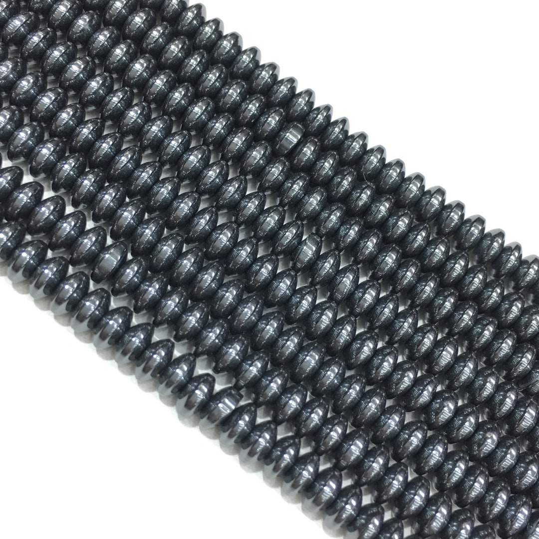 Black Hematite Beads 4mm 6mm 8mm 10mm Rondelle Shape Non-magnetic Loose ...