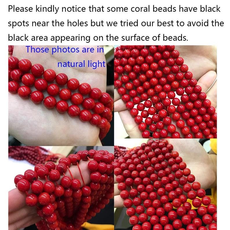 AAAAA Red Coral Beads 6mm 8mm 10mm Round Loose Gemstone Spacer Beads ...