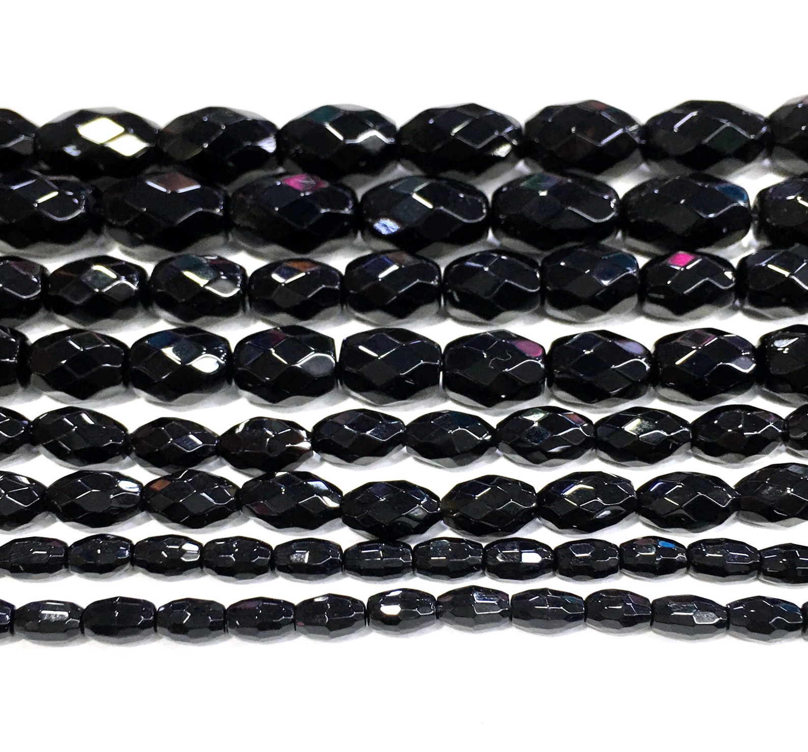 Natural Black Onyx Beads 4x6mm 6x9mm 8x10mm 10x14m Faceted | Etsy