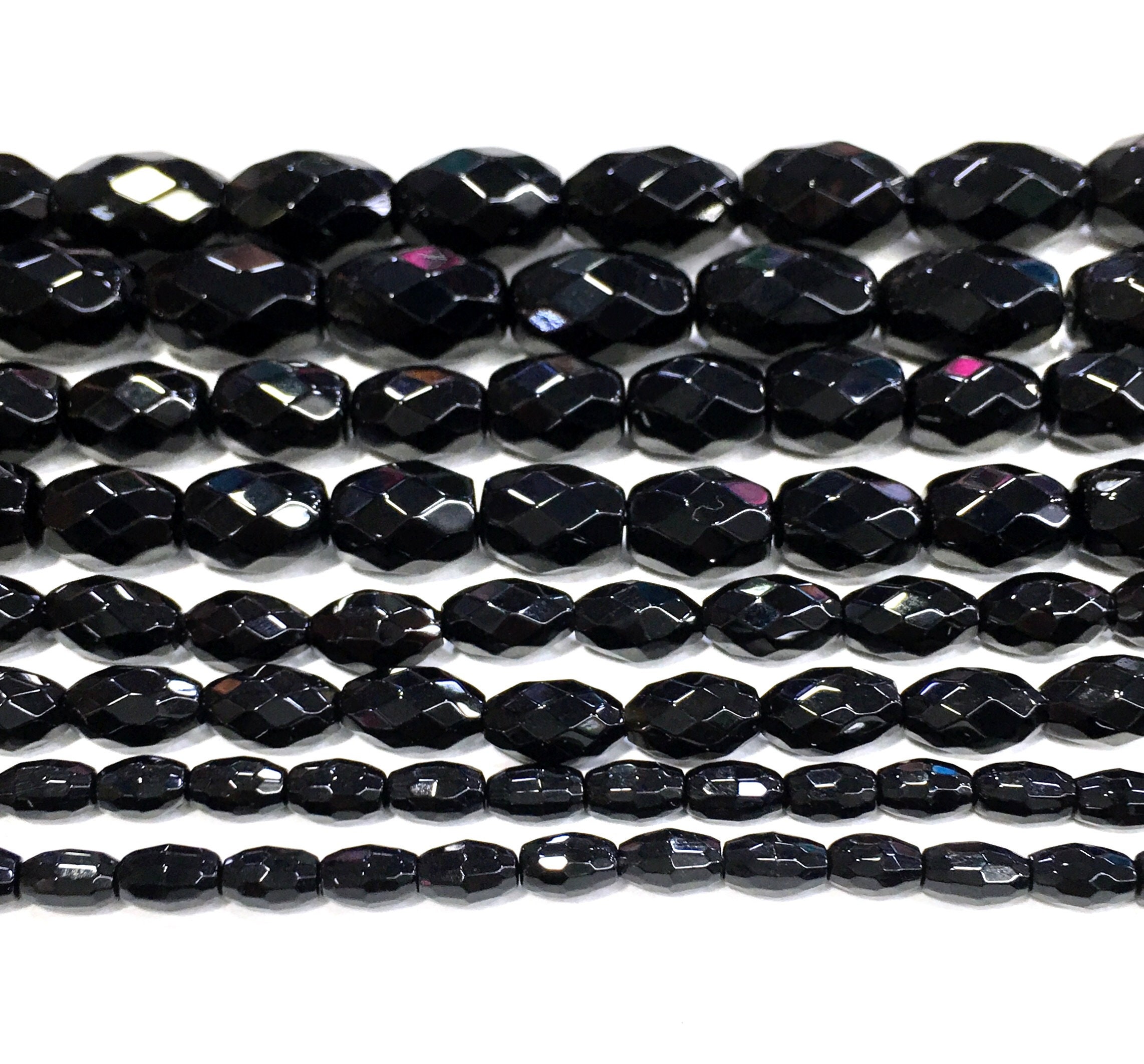 Natural Black Onyx Beads 4x6mm 6x9mm 8x10mm 10x14m Faceted | Etsy