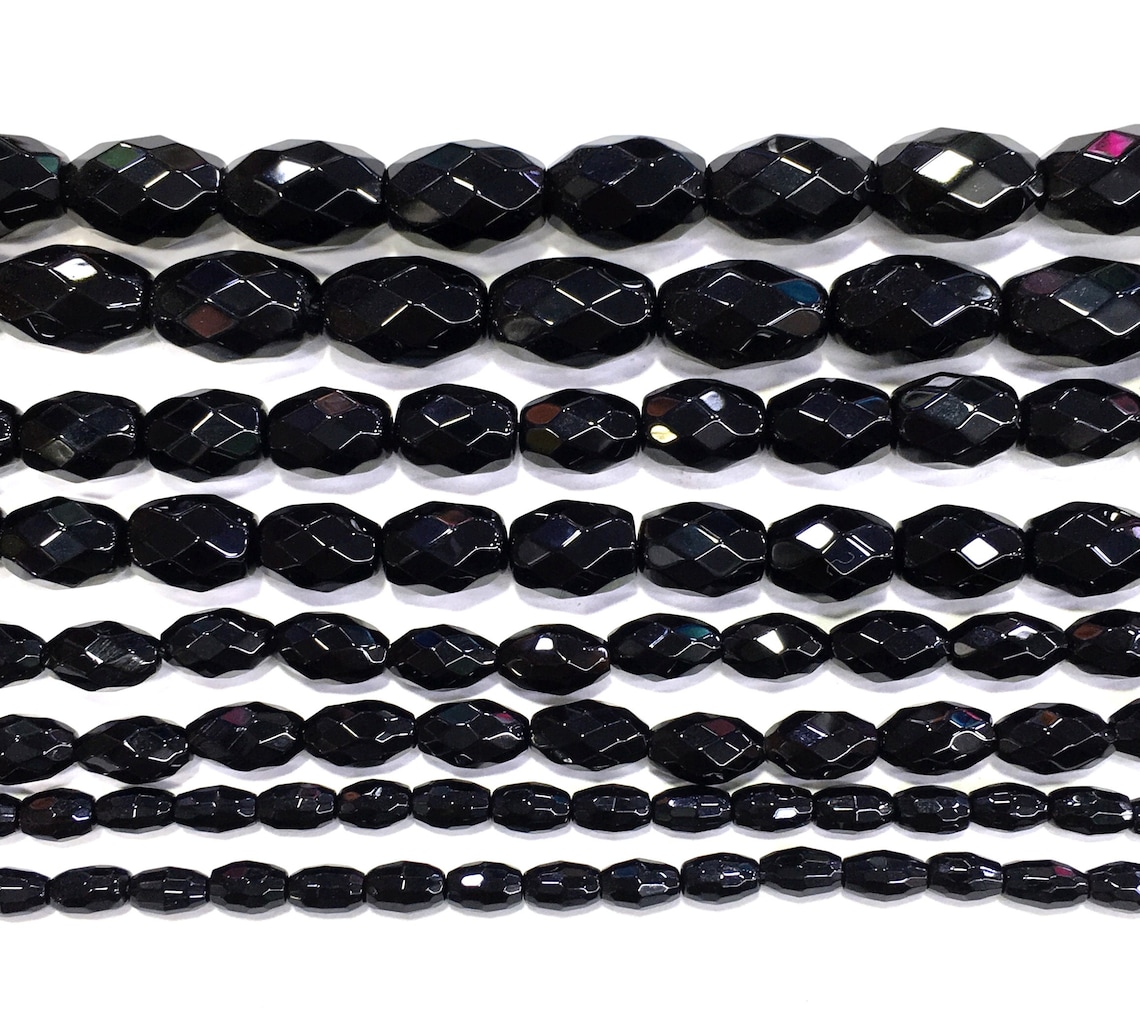Natural Black Onyx Beads 4x6mm 6x9mm 8x10mm 10x14m Faceted | Etsy