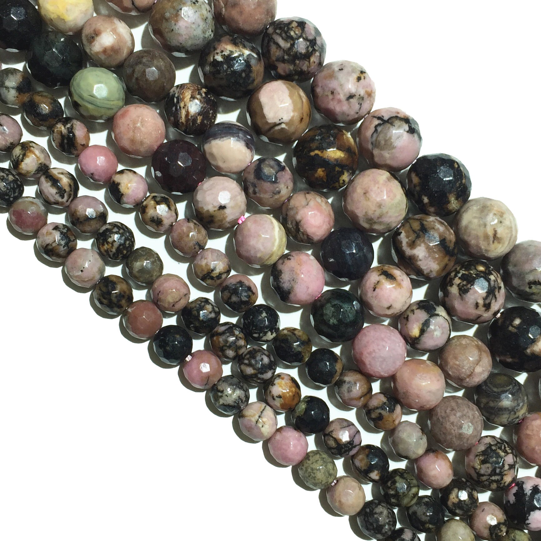 Natural Faceted Rhodonite Beads 4mm 6mm 8mm 10mm Round Loose - Etsy