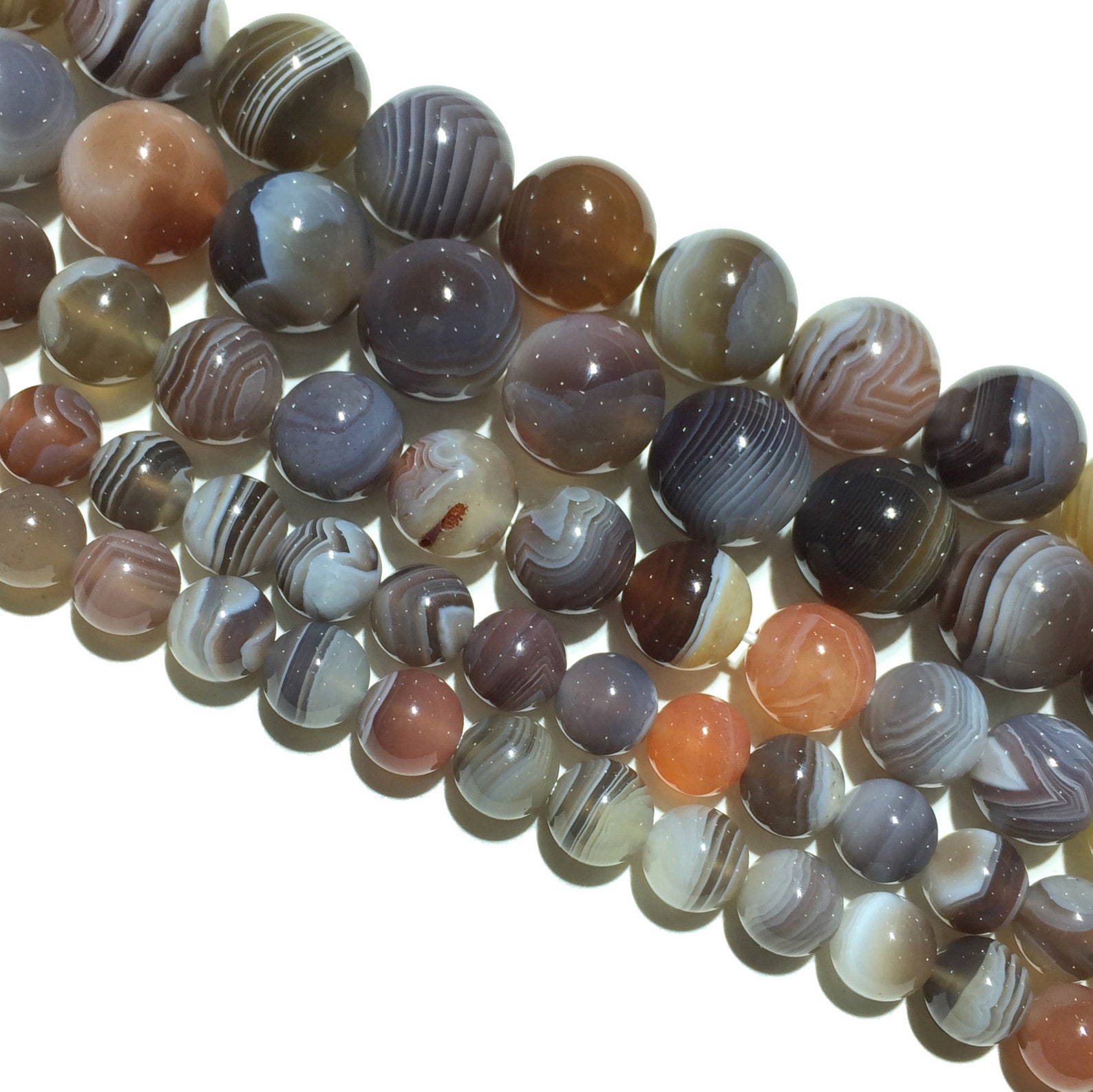 Natural Botswana Agate Beads 4mm 6mm 8mm 10mm Polished Round Loose ...