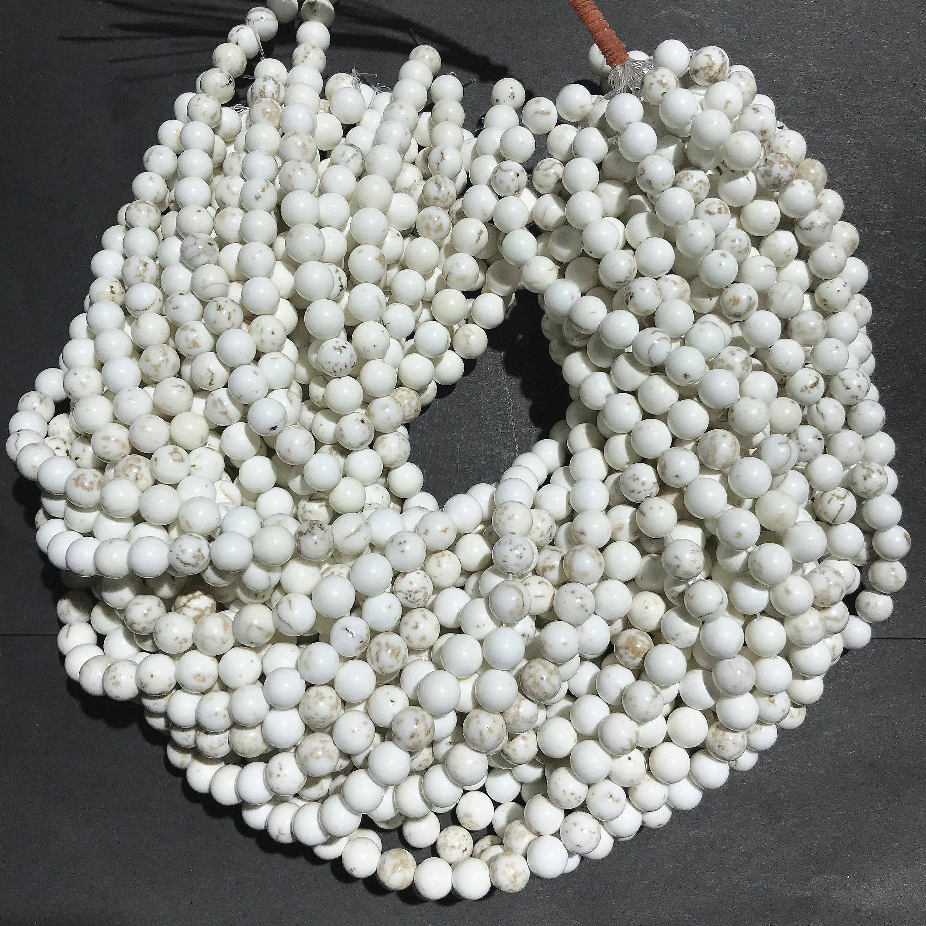 Natural White Turquoise Beads 4mm 6mm 8mm 10mm 12mm Round | Etsy