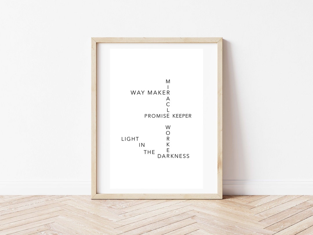 Way Maker Leeland Worship Song Lyrics Crossword Print, Digital Download ...