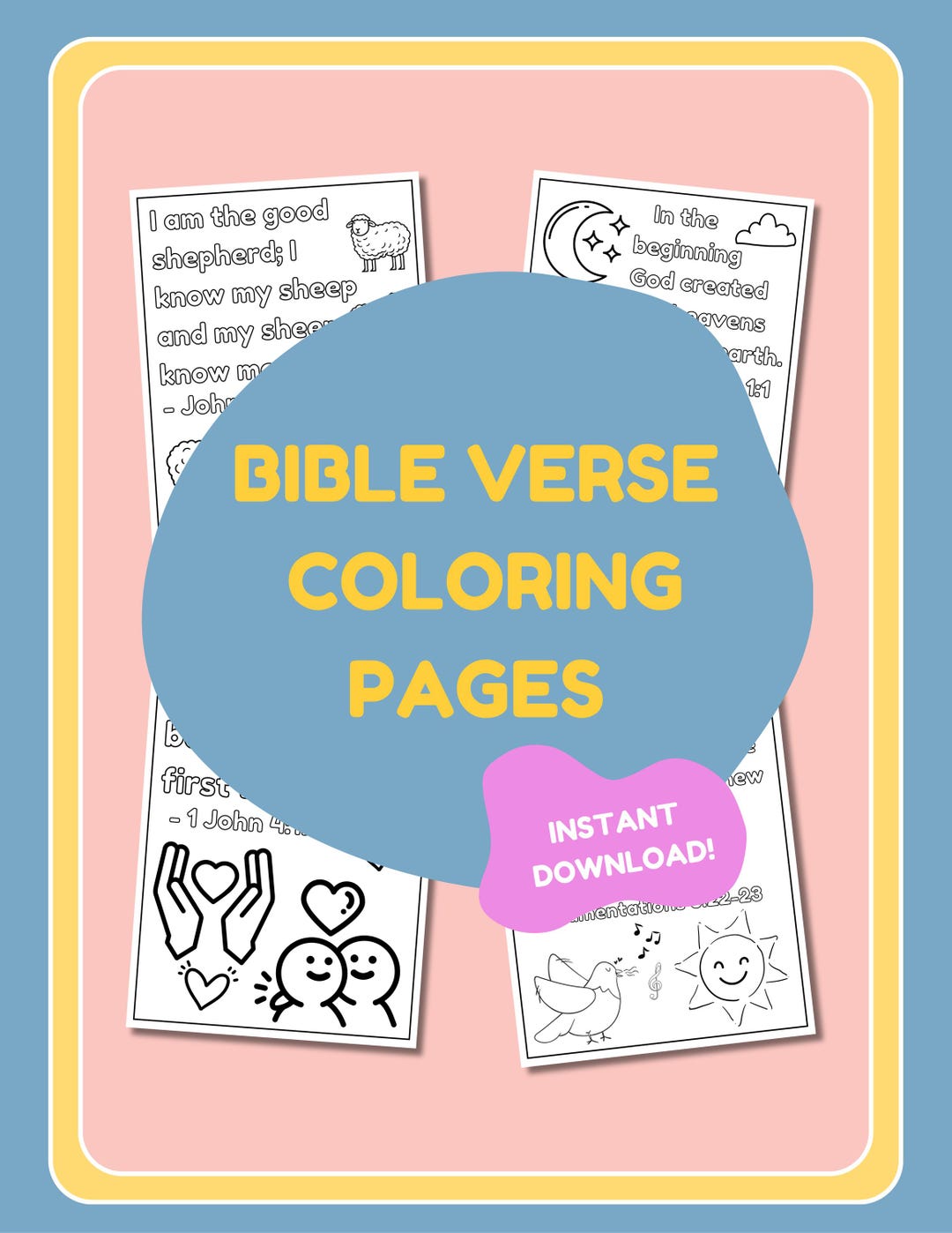 Christian Bible Verse Scripture Coloring Pages for Kids, Digital ...