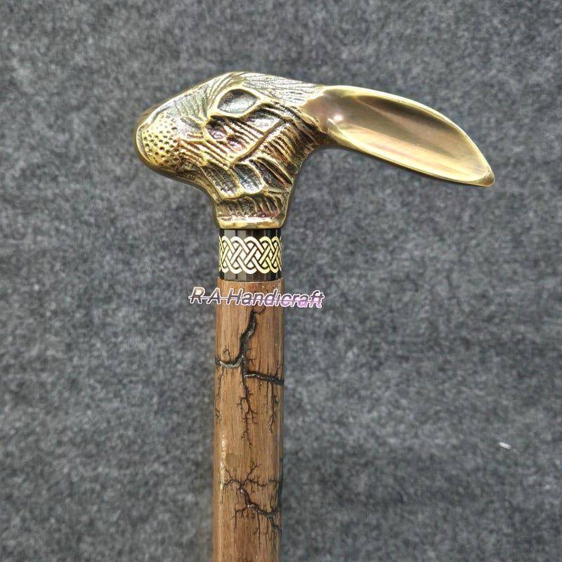 Brass Rabbit Walking Stick - Etsy