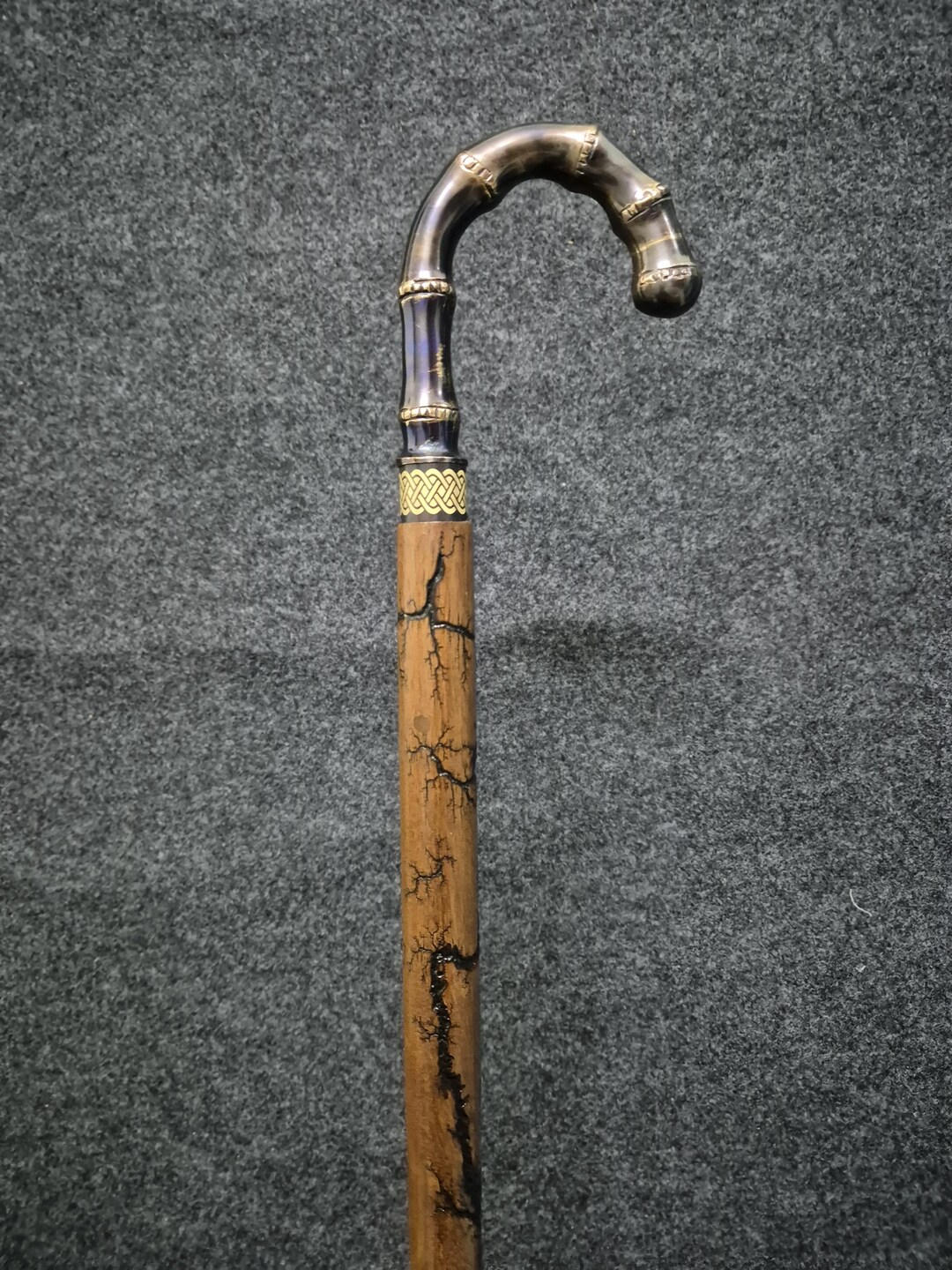 Brass Handle Walking Cane - Wooden Walking Cane for Men & Women- Wood ...