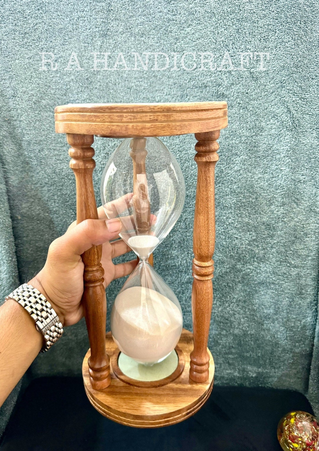Engraved Wooden Hourglass: Personalized Sand Timer, Natural Home Decor ...