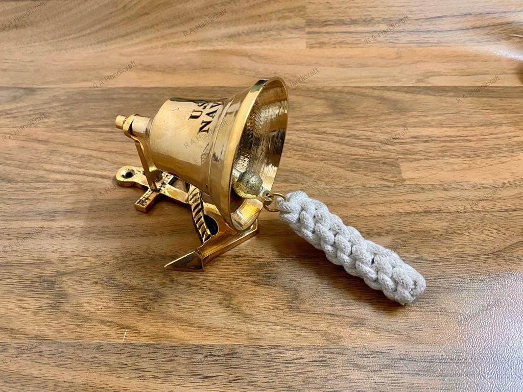 Personalized Engraved Wall Mount Brass Bell | Custom Brass Door Bell ...
