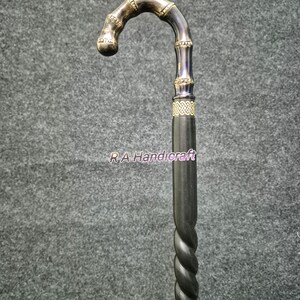 Brass Handle Walking Cane - Wooden Walking Cane for Men & Women- Wood ...