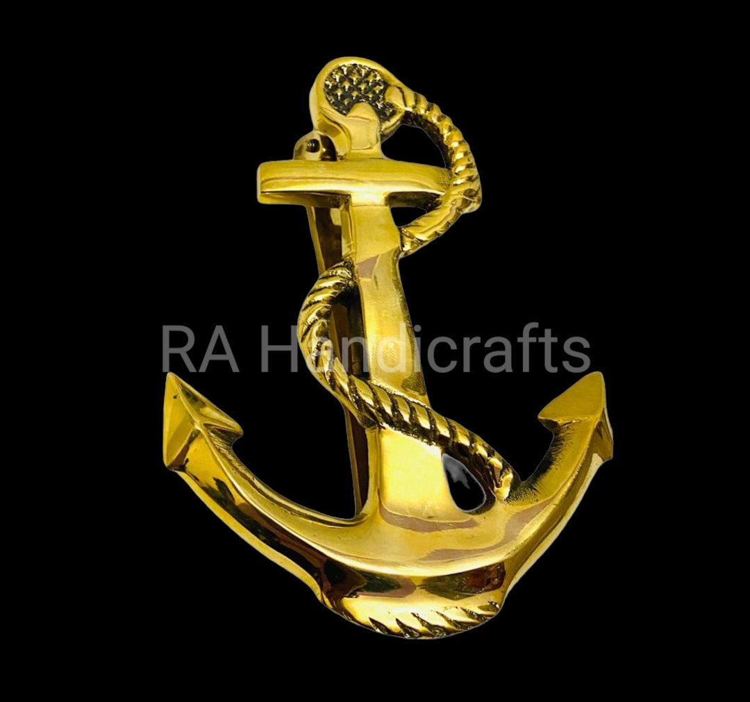 Brass Anchor Rope Design Door Knocker Antique Style Nautical - Etsy