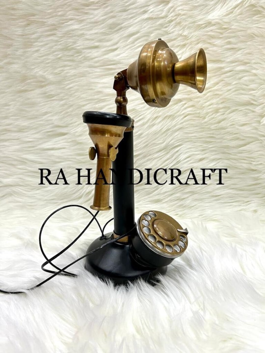 Table Decor Brass Working Telephone, Antique Gift Rotary Dial Telephone ...