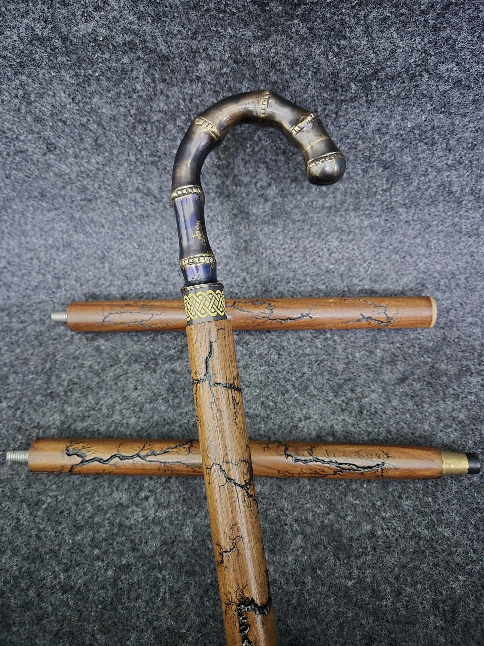 Brass Handle Walking Cane - Wooden Walking Cane for Men & Women- Wood ...