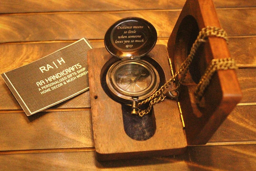 Anniversary Gift, Personalized Compass, Gift for Him, Engraved Compass ...