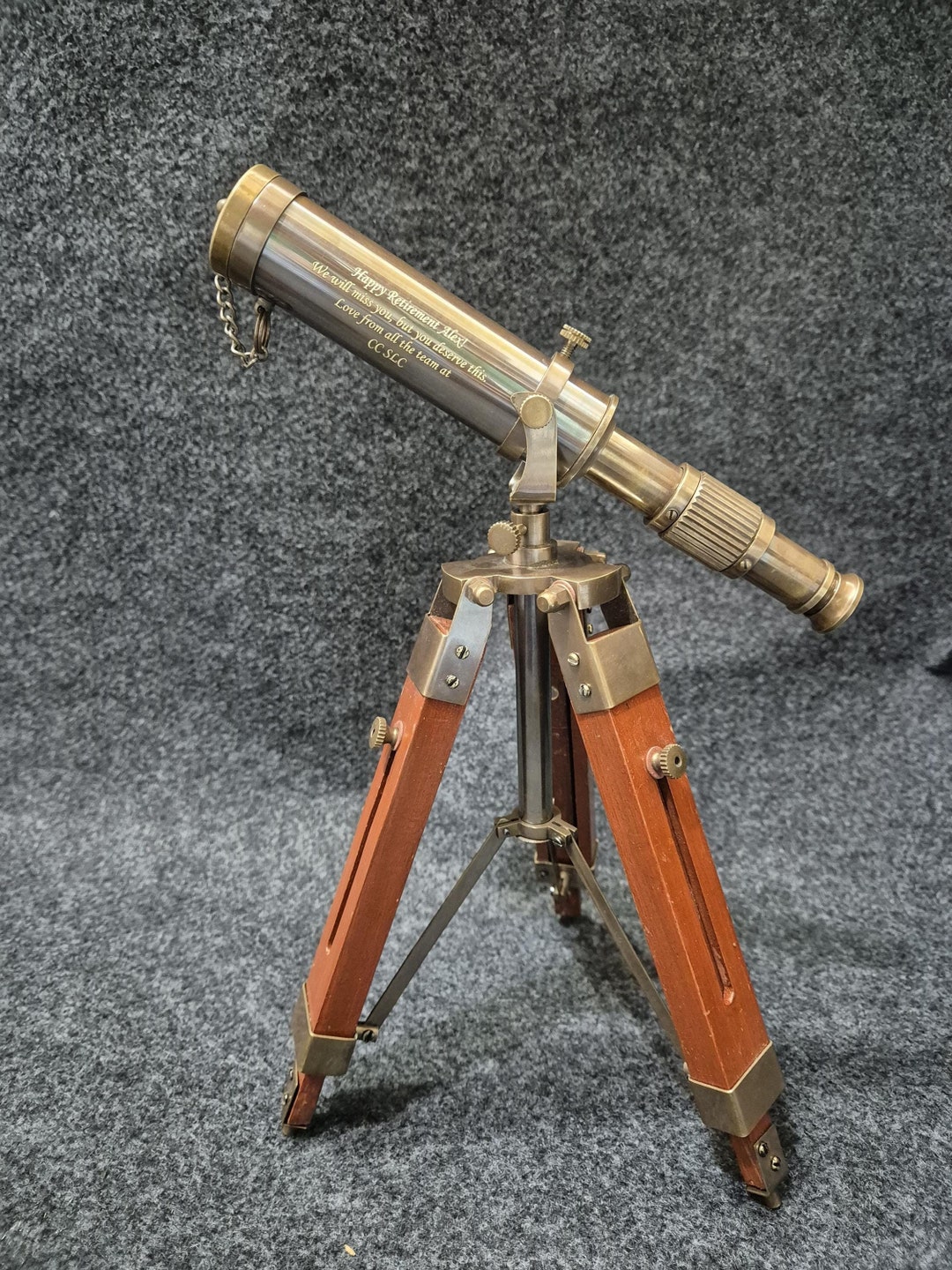 Engraved Brass Telescope With Stand, Personalized Working Telescope ...