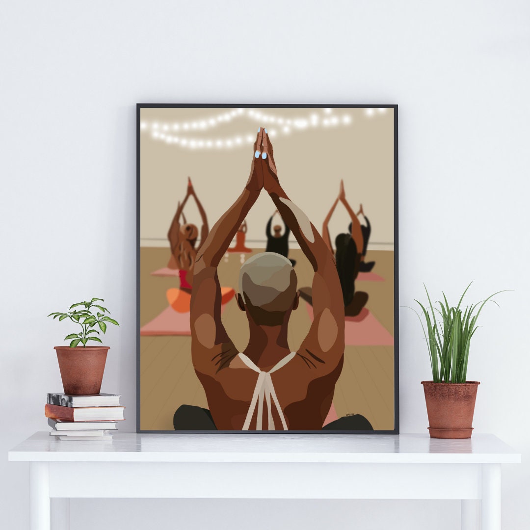 Yoga | Black Yogi | Natural Hair | Black Woman | Black Art | Digital ...