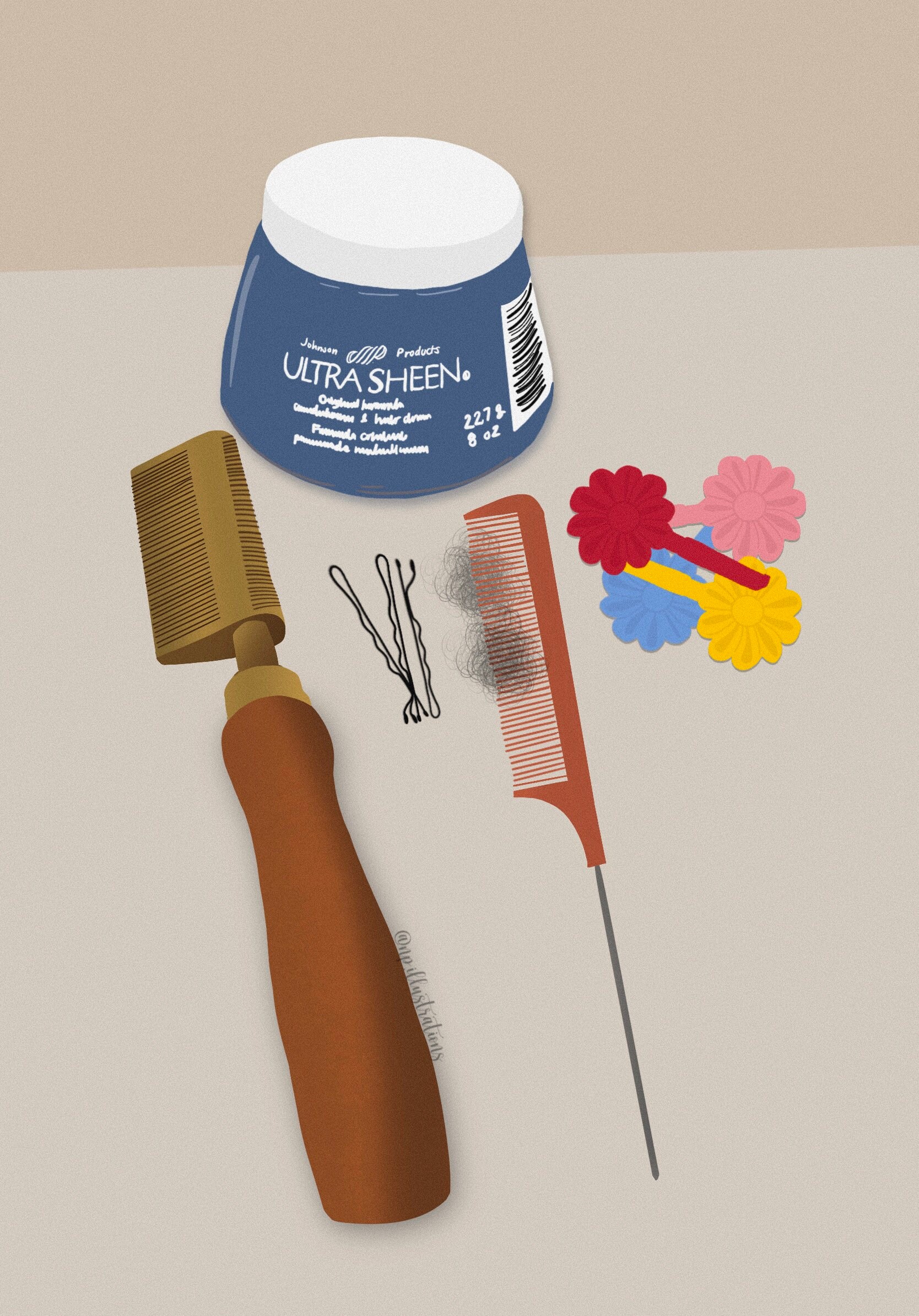 Black Hair, 4c Hair, Hair Grease, Hot Comb, Bobby Pin, Black History - Etsy